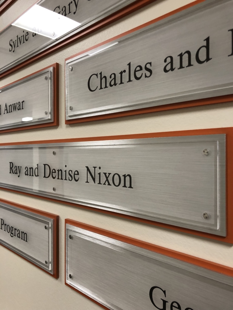 Donor Displays, Room Naming, and Area Naming – Campbell’s Signs of Texas